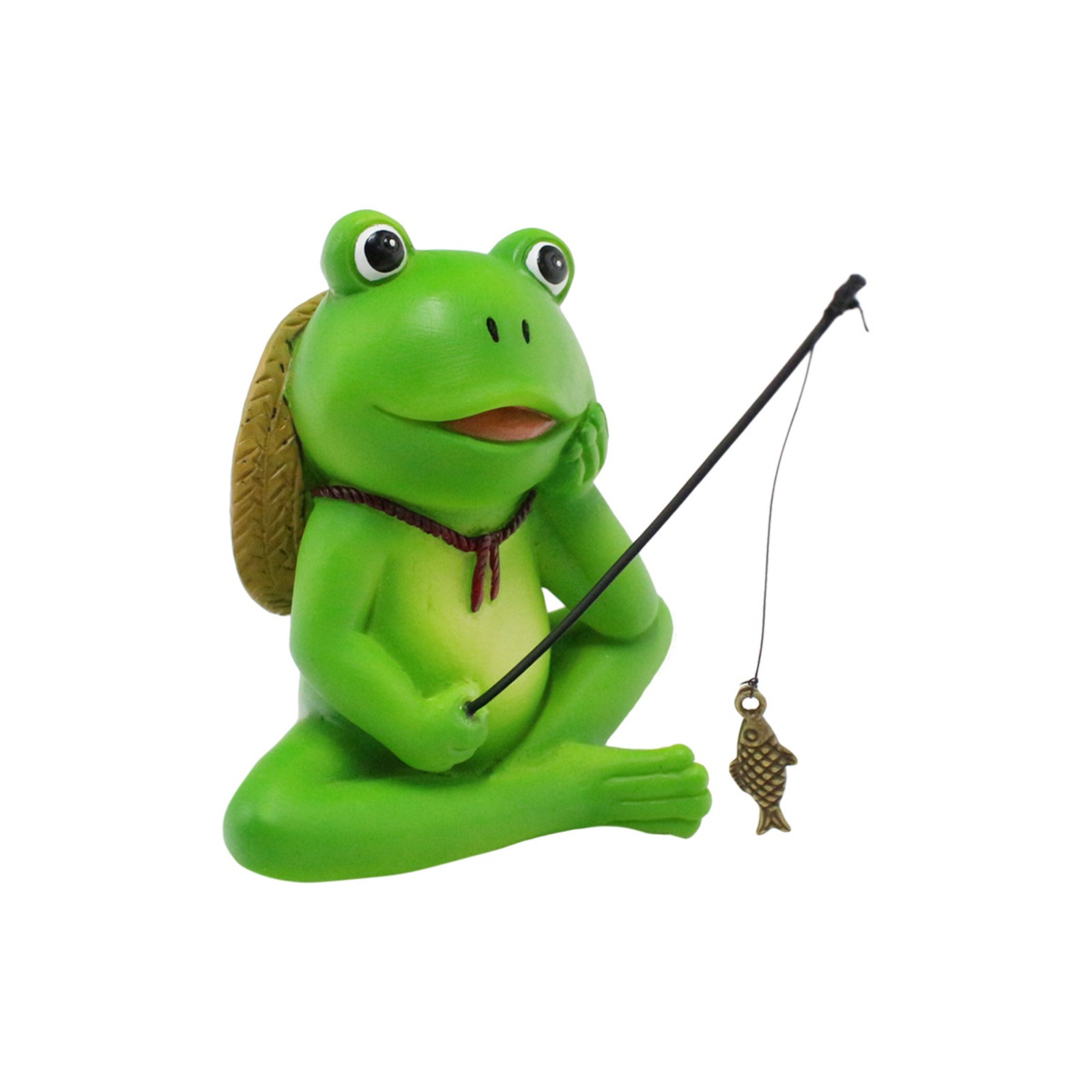 Resin Frog Statue,Fishing Frog Statue,Miniature Frog Garden Statues for Interior and Exterior,3 ...